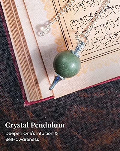 Green Jade - Dowsing Pendulum - Crystal Pendulums - Divination Tools - Healing Crystals - Celtic Pendulum - Scrying Crystal - Reiki Supplies - Crystal Gift