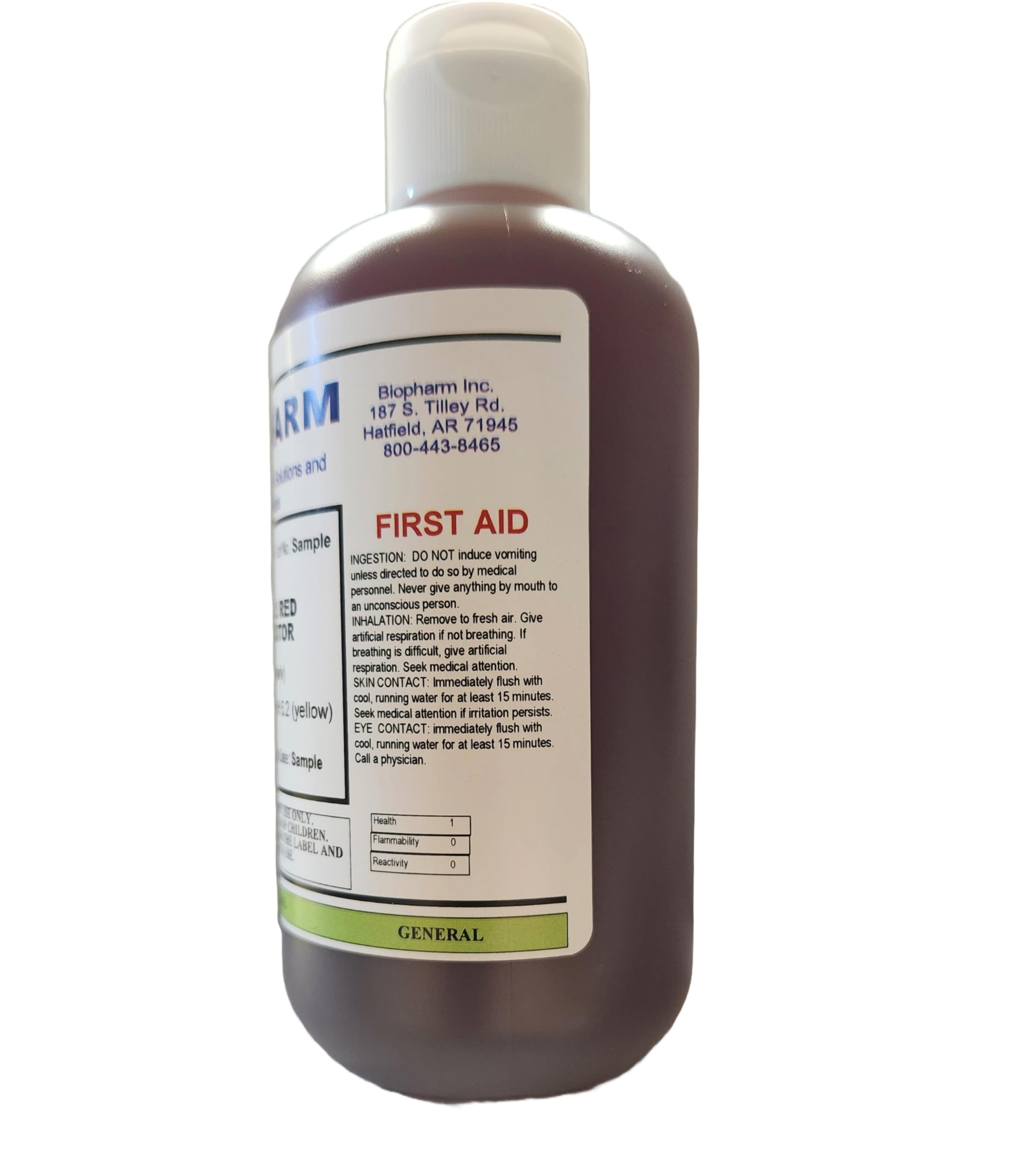 Methyl Red Indicator 0.1% w/v Aqueous Solution, 250 mL (8.4 fl oz) — Plus Convenient Dispensing Cap and Empty 2-oz Dropper Bottle