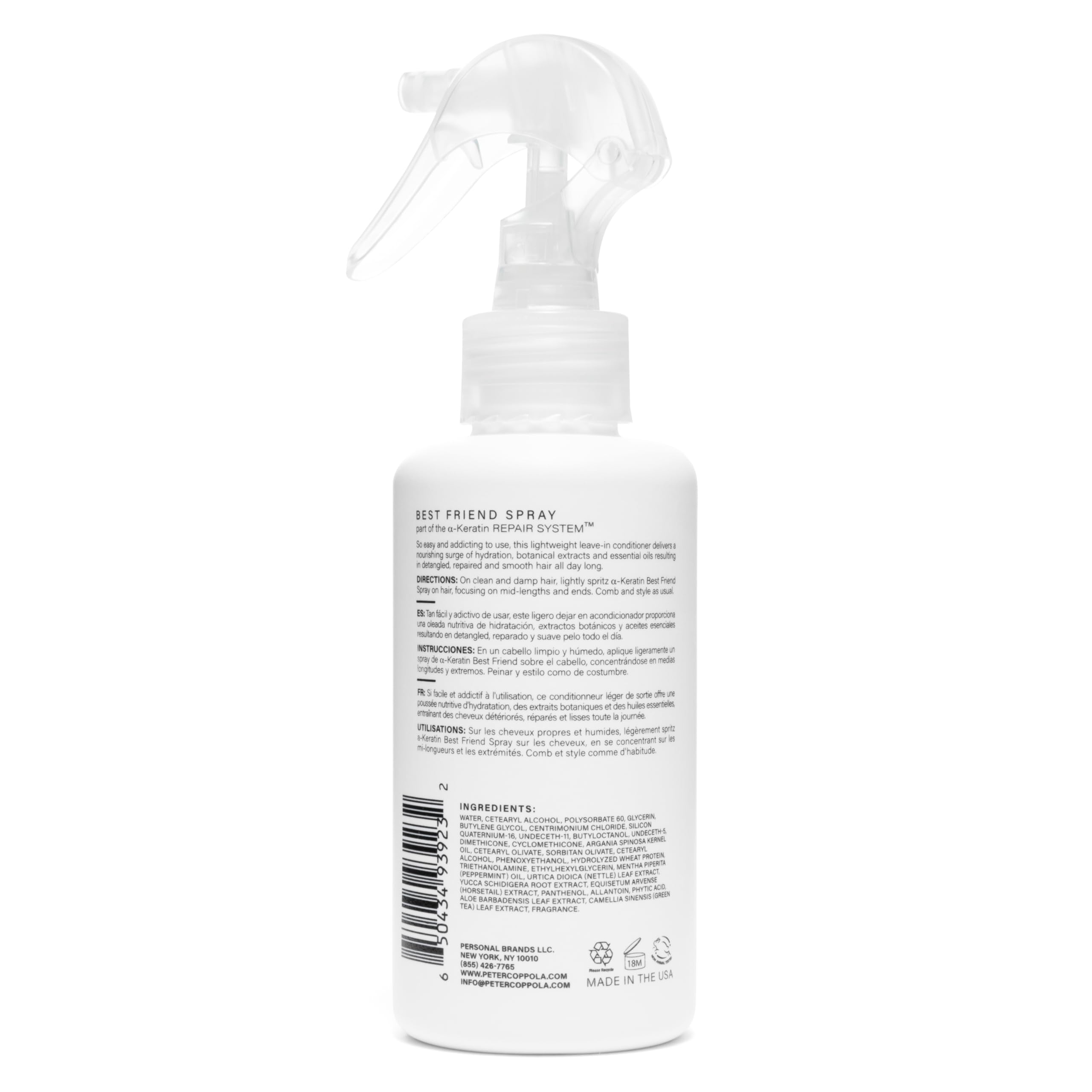 Peter Coppola a-Keratin Best Friend Spray - Leave In Conditioner Spray For Dry Damaged Hair Reduces Breakage While It Detangles, Smooths & Repairs Split Ends. Infused With Argan Oil & Aloe (5 oz)