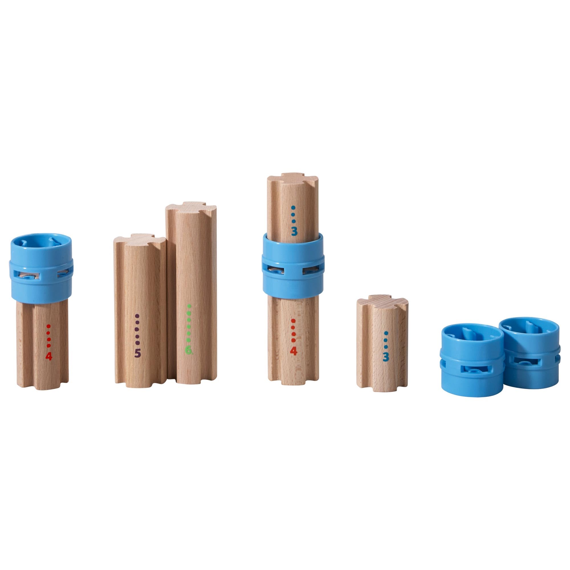 HABA Kullerbu Expansion Set - Columns - 10 Piece Set for Creating Higher Ball Track Layouts
