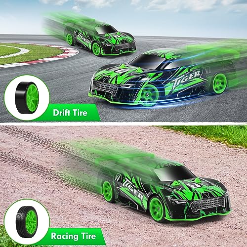 BIFYTON RC Drift Car, Remote Control Car with LED Lights Glow and Drifting Tire,14KM/H Fast High-Speed Rc Car with 2 Rechargeable Batteries, Suitable for 4-7, 8-12 Boys Girls Kids Gift