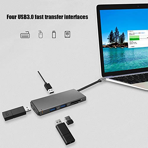 XUNMAIFHB Portable Docking Station,10 in 1 Type-c hub Docking Station HDIM+VGA HD Converter Notebook USB-c Docking Station TF&SD、RJ45 Fast Transmission