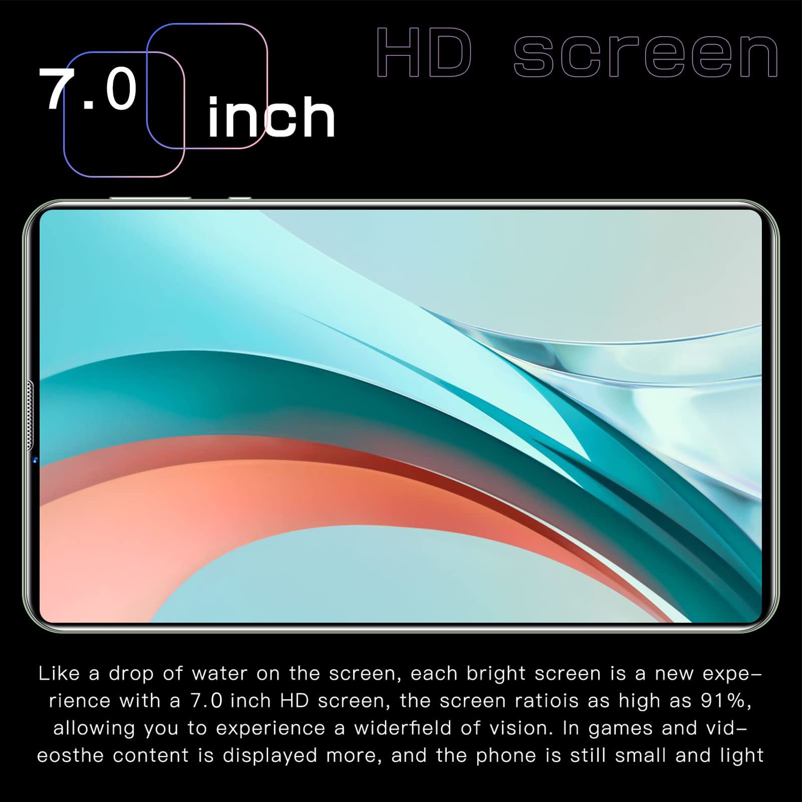 7 Inch Calling Tablet, 4GB 32GB Green Expandable Up to 128GB HD Tablet 100-240V for Android 10.0 for Playing Games (US Plug)