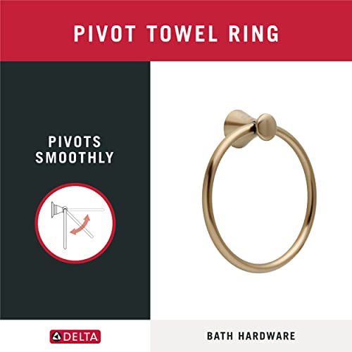 Delta Faucet 73846-CZ Lahara Wall Mounted Towel Ring in Champagne Bronze, Bath Accessories