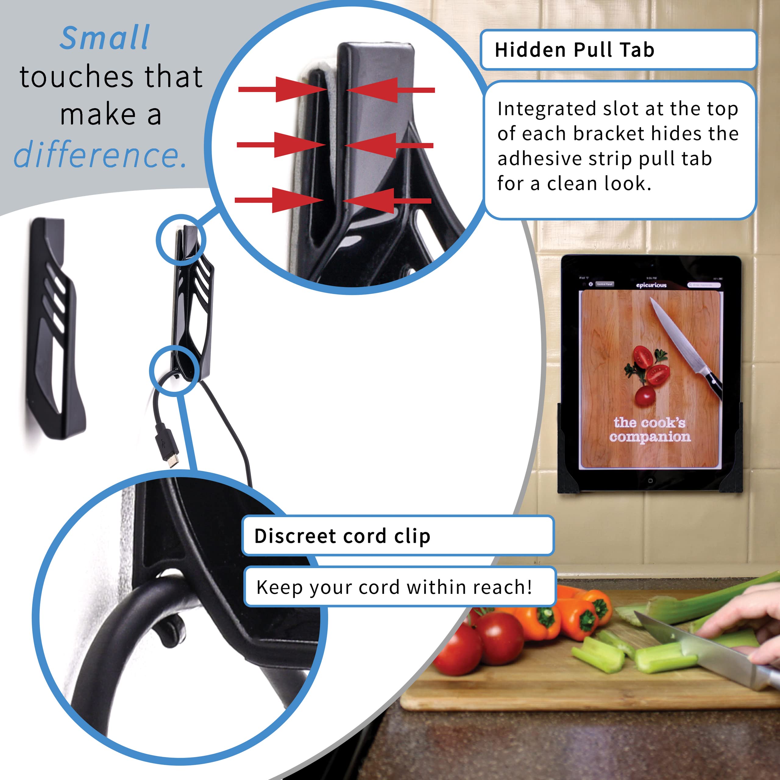 Dockem Damage-Free Wall Mount for iPhone: 14, 13, 12, 11, Pro, Plus, Mini, Pro Max, SE 2/3, XS/X, XS Max, XR, 8/7, 8/7+, S22, S21, S20: 3M Command Strip Adhesives: Koala Mount Wall Dock [Black]