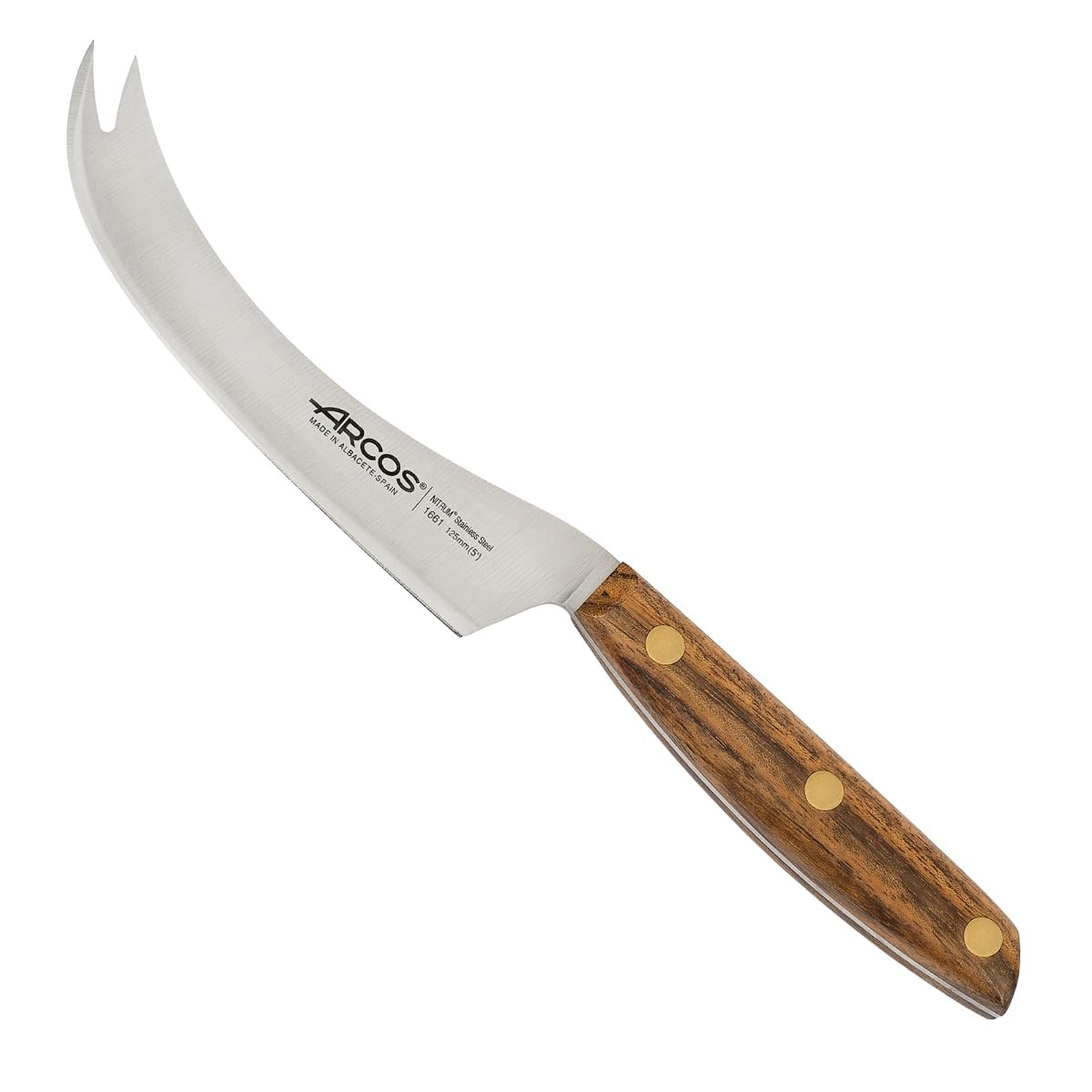 ARCOS Serie Nordika - Cheese Knife - Stainless Steel NITRUM - Size Blade 125 mm | 5 Inch Inch - Ovengkol Wood Handle 100% natural FSC - 100% Recycled Packaging