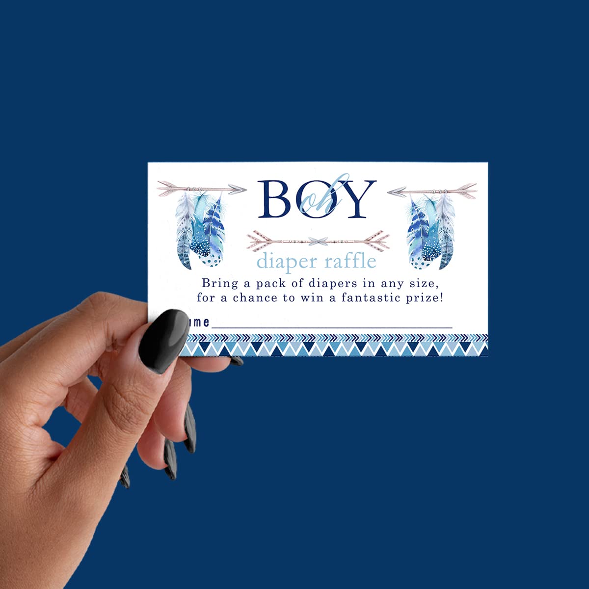 Adventure Awaits Diaper Raffle Cards (50 Pack) Boys Baby Shower Game Tickets – Blue Invitation Insert Fill-In for Prize Drawings - Size 2x4 Set