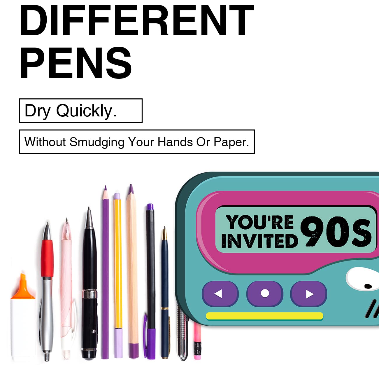 90's Throwback Party Invitations with Envelopes, 20 Set 90s Cassette Tape Shaped Invitations Birthday Party Invites Supplies Favors, Double-Sided