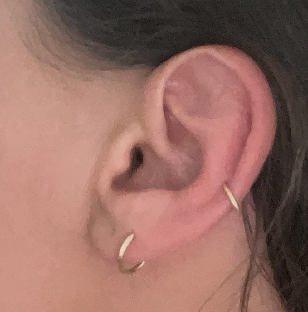 9K Yellow Gold Nose Ring/Cartilage Earring- Rook Hoop/Daith Hoop/Tragus Ring/Helix Ring- Hinged Segment Ring- 18 Gauge - 6mm Diameter Hoop