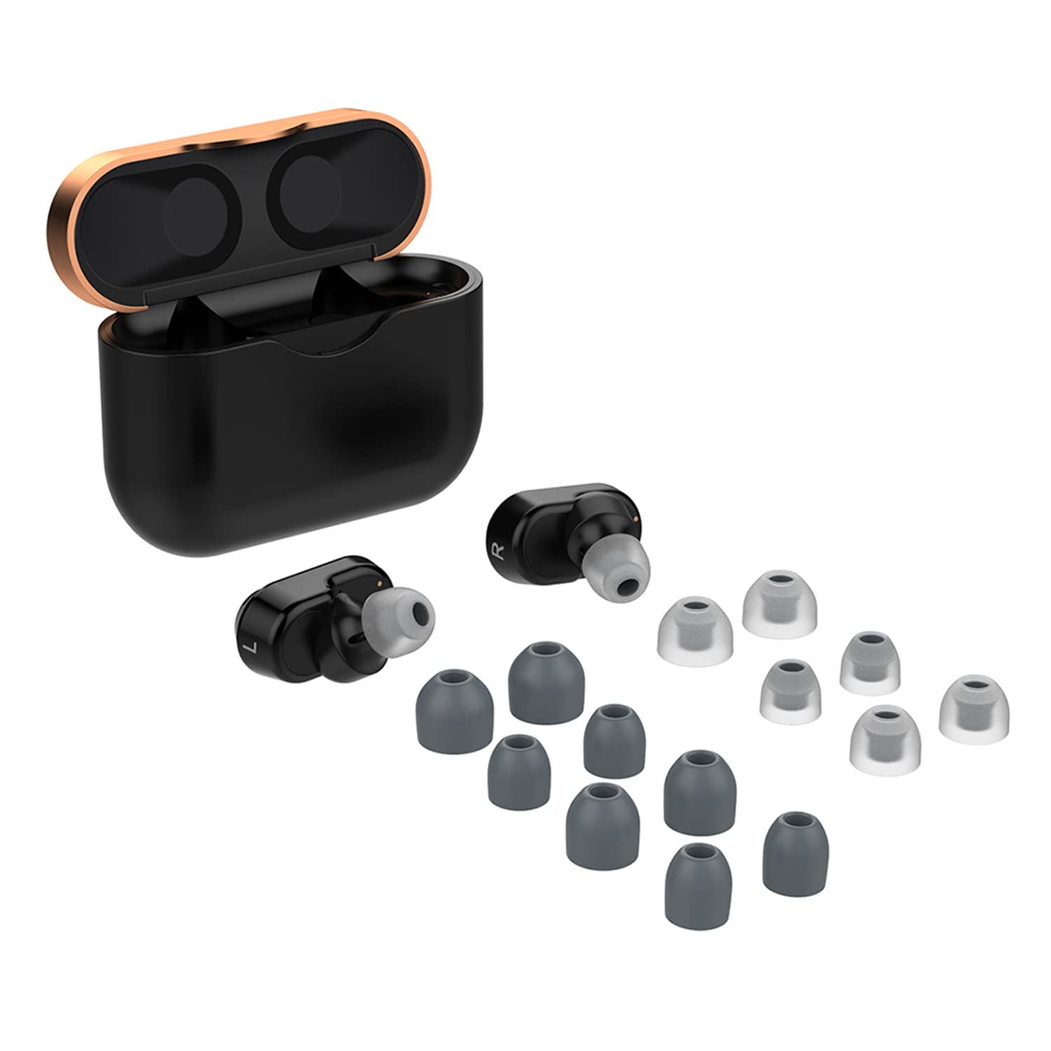 7 Pair WF 1000XM3 Silicon Ear Tips Replacement Earbuds Earphone Accessories Ear Plugs for Sony WF-1000XM3/ WF-1000XM4 Earphones Soft Silicone Replacement Ear Plugs(Grey)