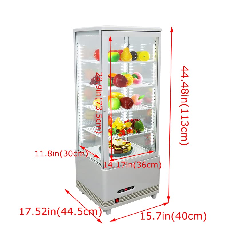 TECHTONGDA Commercial Refrigerator Cake Display Case Pie Beverage Refrigerated Cabinet Showcase 110V 35.6-53.6 F