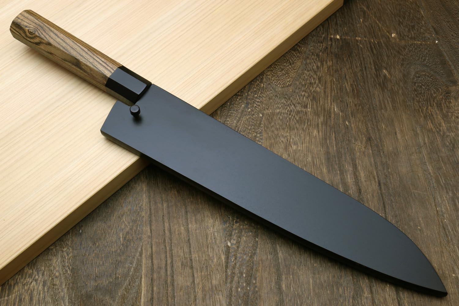 Yoshihiro Japanese High Carbon White Steel #2 Nashiji Gyuto Chefs Knife with Cocobolo Wood Handle (9.5'' (240mm))