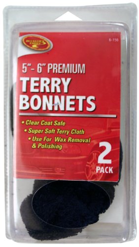 Detailer's Choice 6-156 5 to 6-Inch Terry Bonnets, 2 Pack
