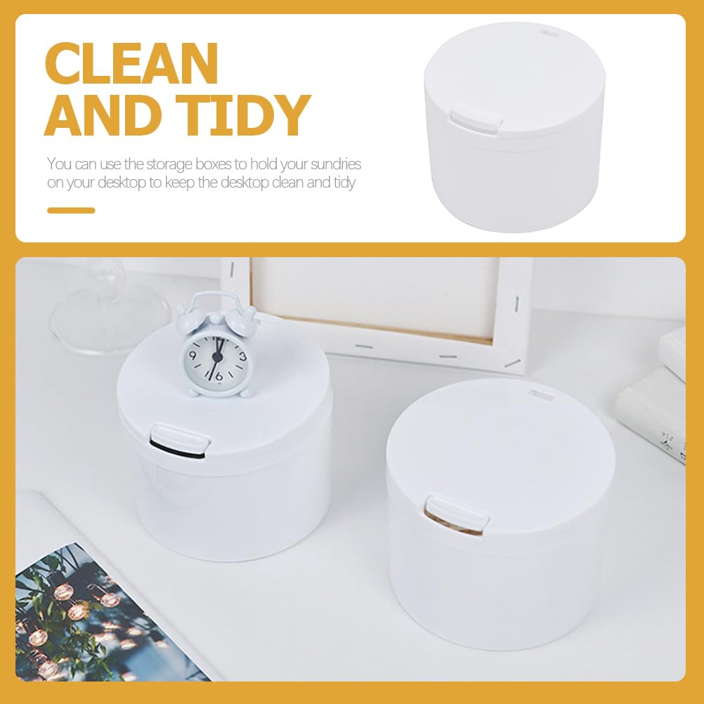 minkissy 3pcs Clamshell Cotton Swab Storage Box PP Cotton Swab Holder Cotton Round Dispenser Cotton Swab Containers for Bathroom Home Storage