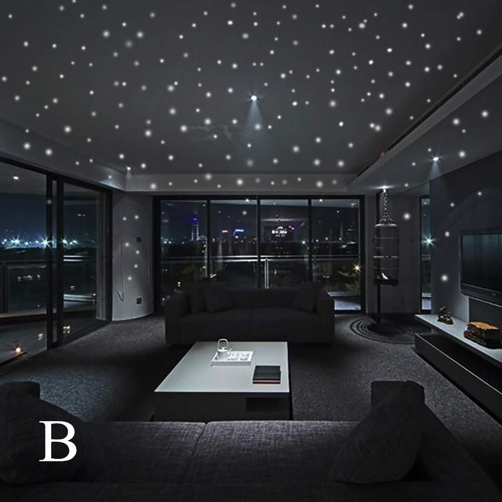 Keepfit 2 Pack Glow in The Dark Star Wall Stickers 407 Pcs Round Dot Luminous Kids Room Decor