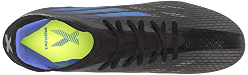 adidas Unisex X Speedflow.3 Firm Ground Soccer Shoe, Black/Sonic Ink/Solar Yellow, 6.5 US Men