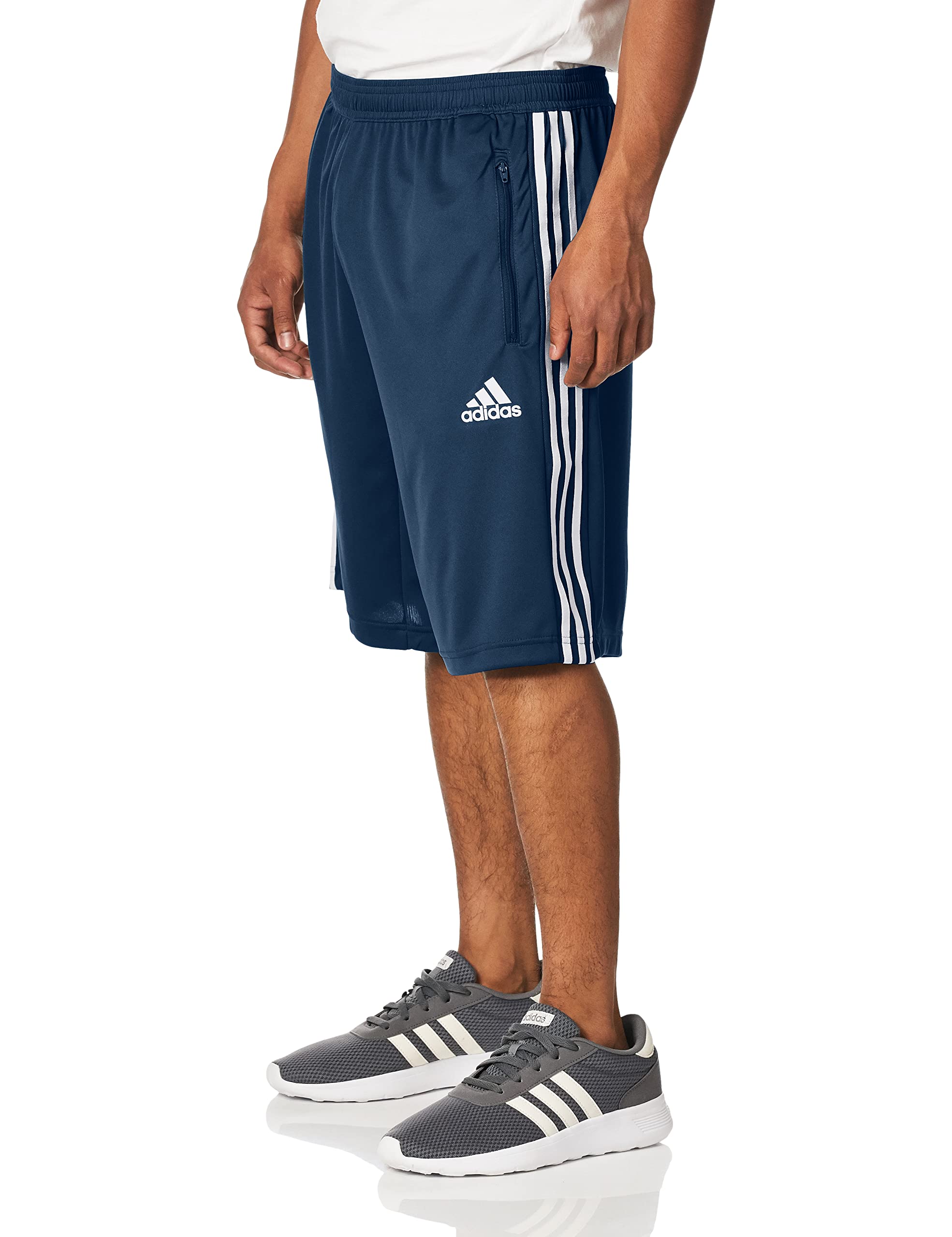 adidas Men's Designed 2 Move 3-Stripes Shorts, Green Oxide/Black, XX-Large