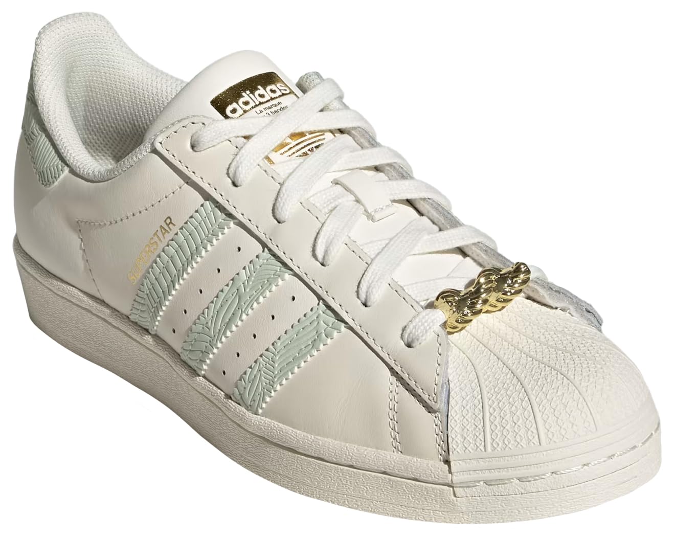 Adidas Woman's Superstar W, Cloud White/Linen Green, 6.5 M