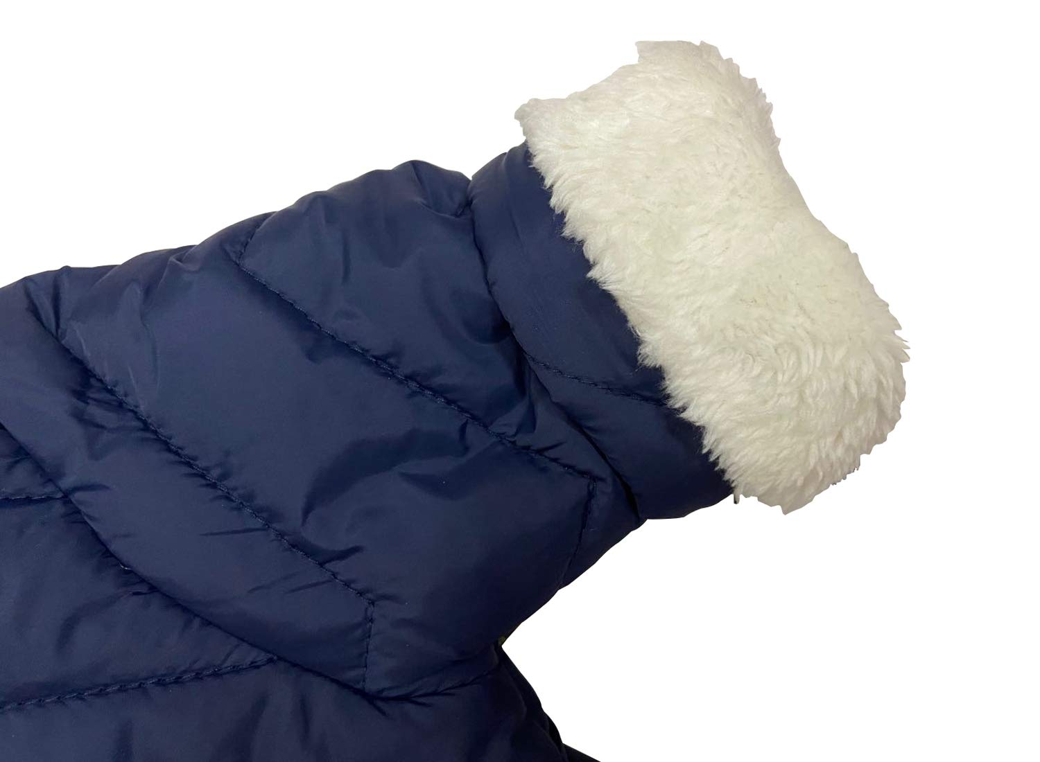 DINGDONG'S CLOSET Baby Boy Girl Winter Hooded Puffer Jacket Snowsuit with Gloves(Navy,9-12M)