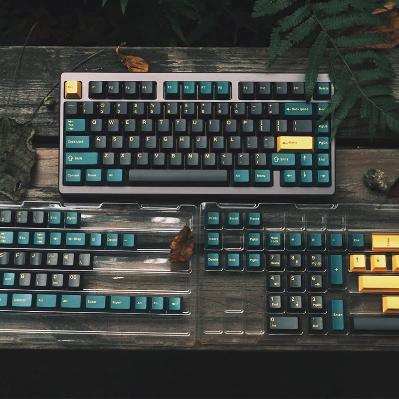 Akko Keycaps MARRS Green 184-key Cherry Profile ABS Double-Shot Keycaps Set for Mechanical Gaming Keyboard with ISO modifiers
