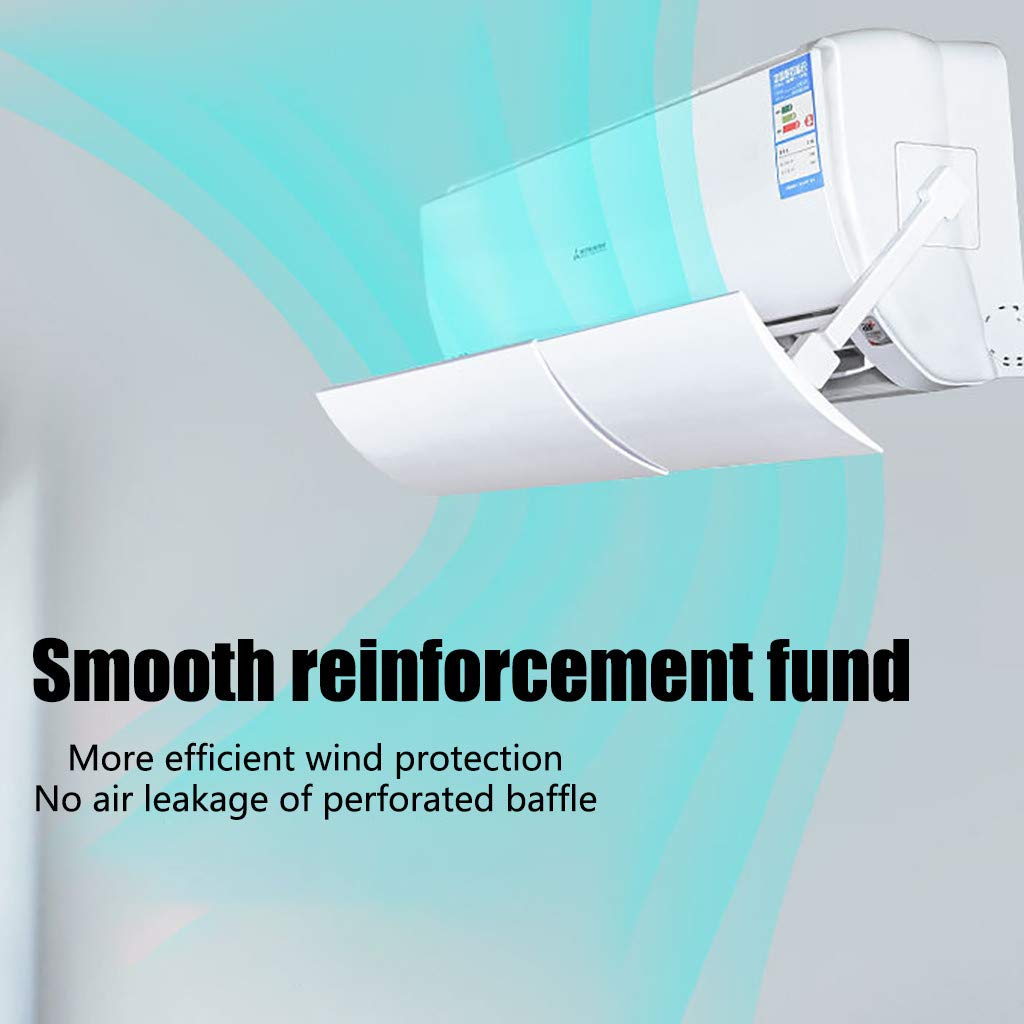 YYYP Retractable Air Conditioner Air Deflector, Universal Adjustable Air Conditioning Deflector Air Diverter Cover Telescopic Anti-Wind Baffles Anti Direct Blowing Windshield Wind Guide (White)