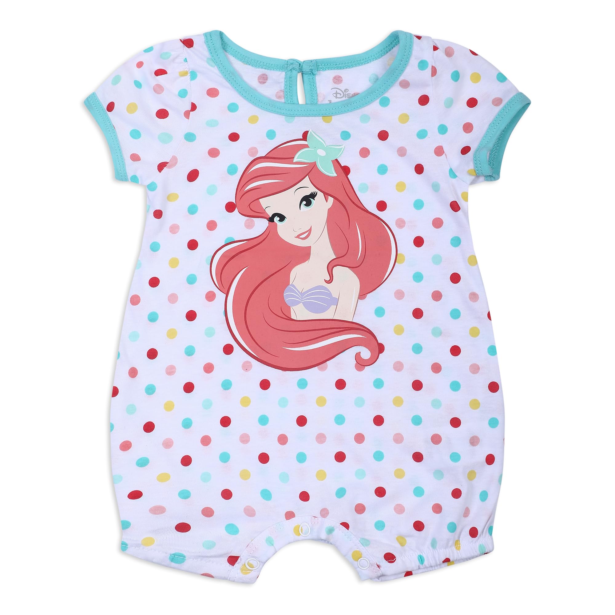 Disney Baby Ariel The Little Mermaid 3 Pack Rompers, Orange, 3-6 Months