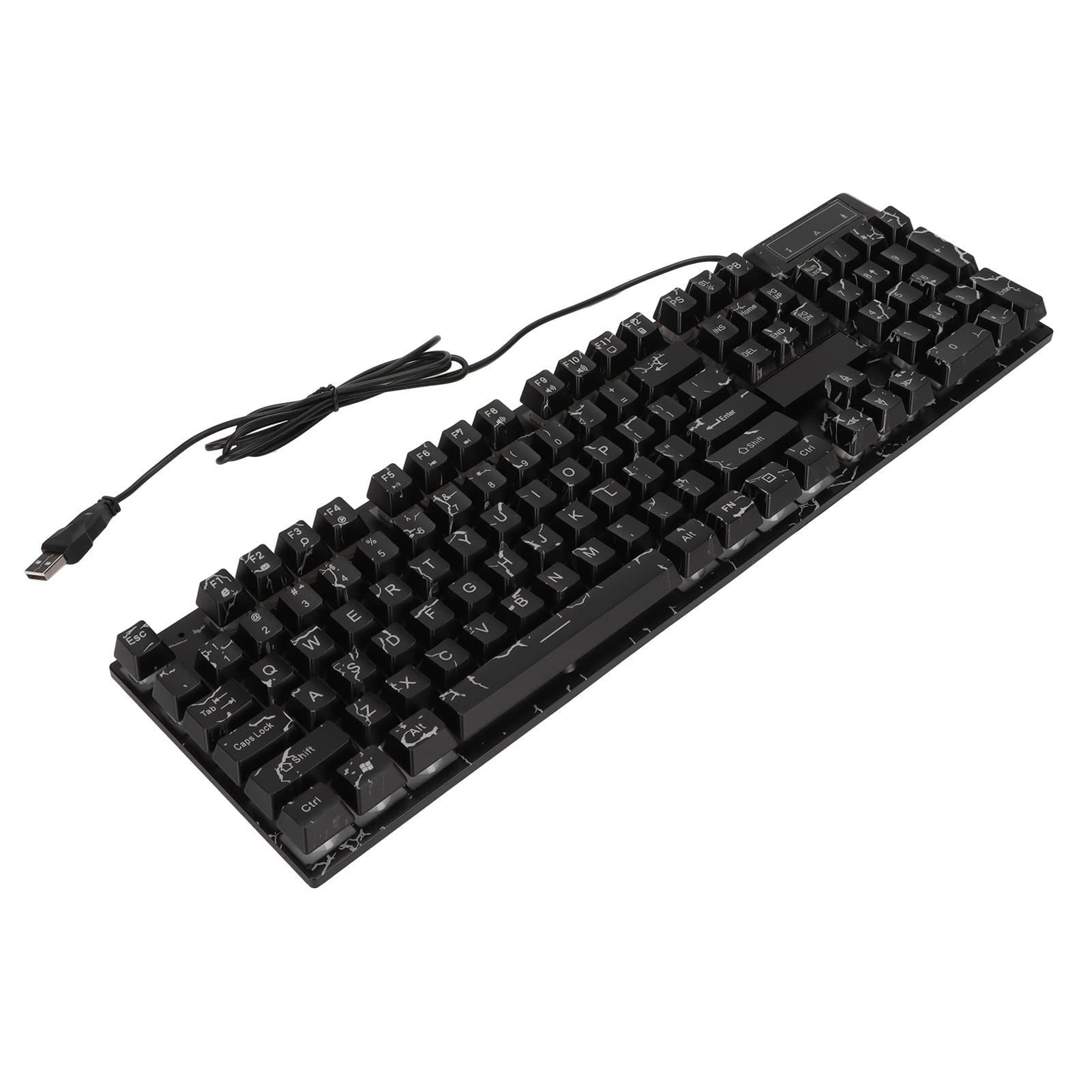 Acogedor USB Wired Mechanical Gaming Keyboard, 104 Keys RGB Colorful Lighting Portable Mechanical Keyboard with Suspended Keycaps for PC Computer Gamer