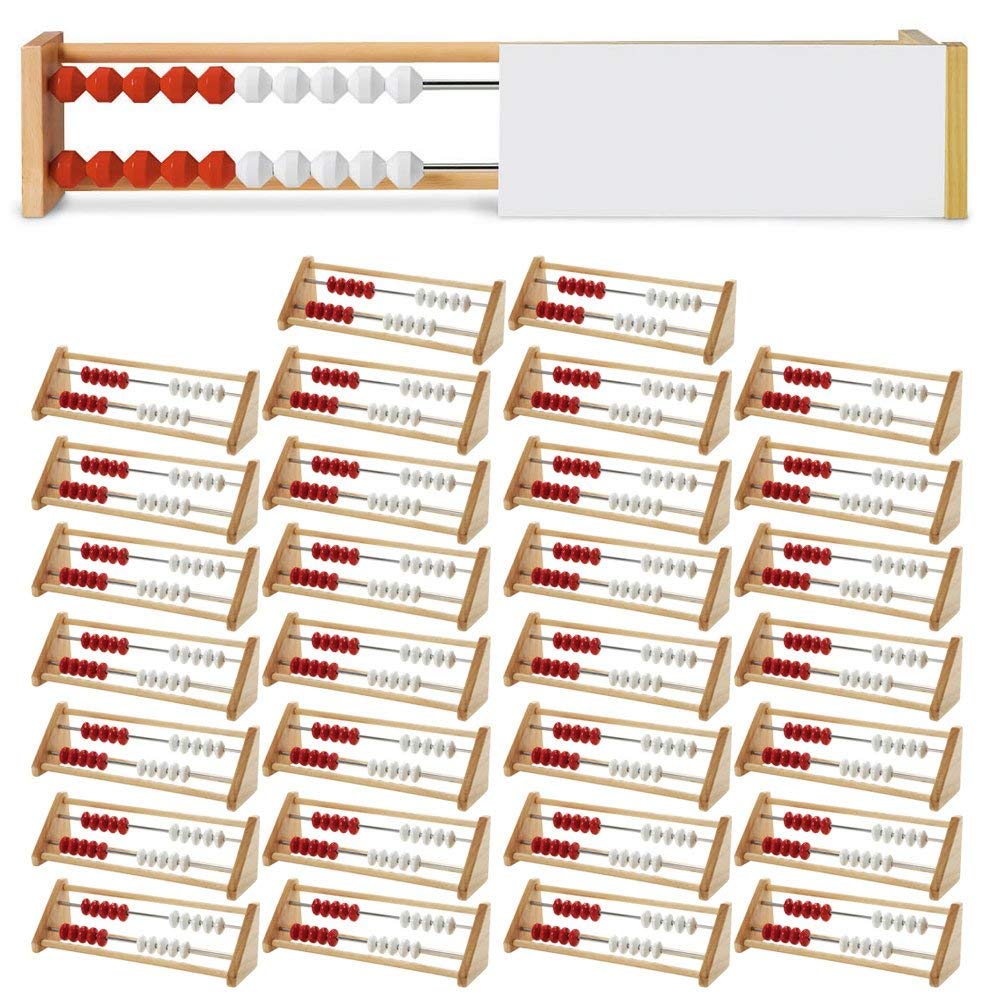 hand2mind 20 Bead Wooden Rekenrek Classroom Set, Abacus for Kids Math, Math Manipulatives Kindergarten, Counting Rack for Kids, Counters for Kids Math, Educational Toys for Elementary Kids (Set of 25)