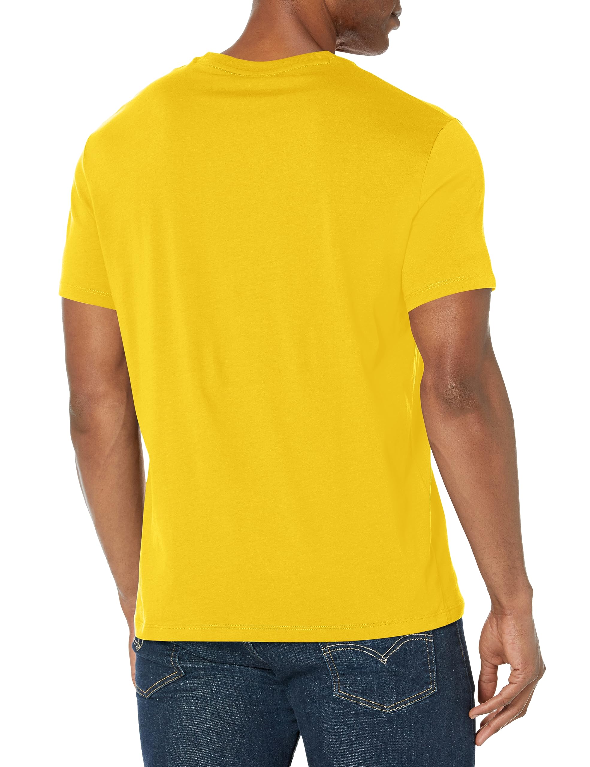 A | X ARMANI EXCHANGE Men's Crew Neck Logo Tee, Cyber Yellow, L