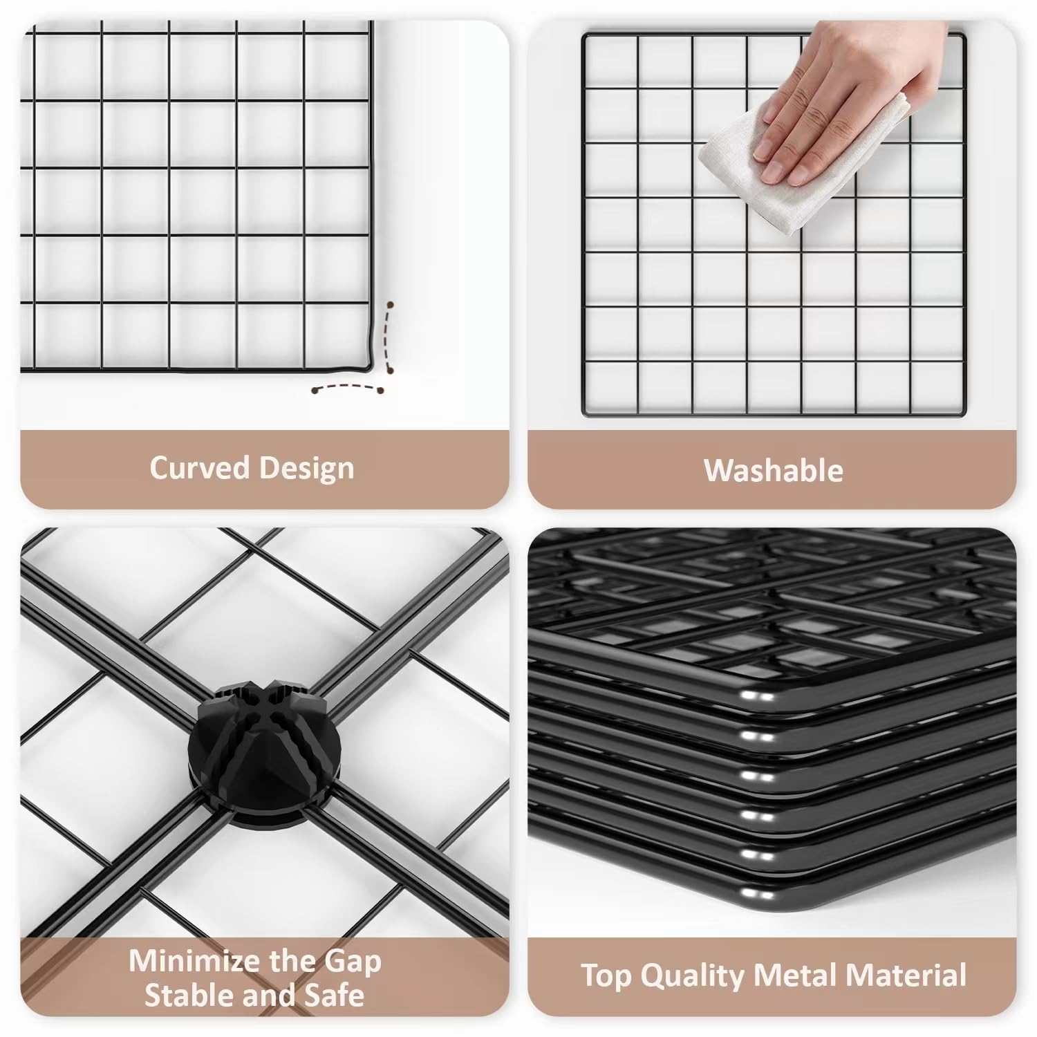 Almaybe Cube Storage Organizer, 6 Cubes Stackable DIY Metal Wire Cube Storage Shelf for Closet Organizers and Storage, Bookshelf Storage Cubes for Bedroom Living Room Office - 11.8"× 11.8" 25Pcs Black