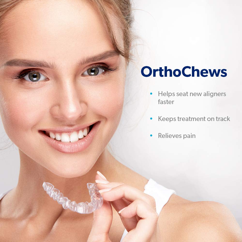 EverSmile OrthoChews Medical Grade Silicone Chew with Comfort Bite Technology | Dental Aligner Seater, Chewies for Invisalign, Clear or Metal Braces | Help to Seat Your Aligner Trays (2 Pack)