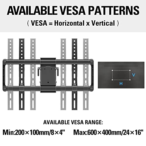 Mounting Dream TV Wall Mount with Sliding Design for Most 42-86" TV, Full Motion TV Mount with Swivel Articulating Dual Arms, Easy for TV Centering, Max VESA 600x400mm, 132 lbs, MD2198
