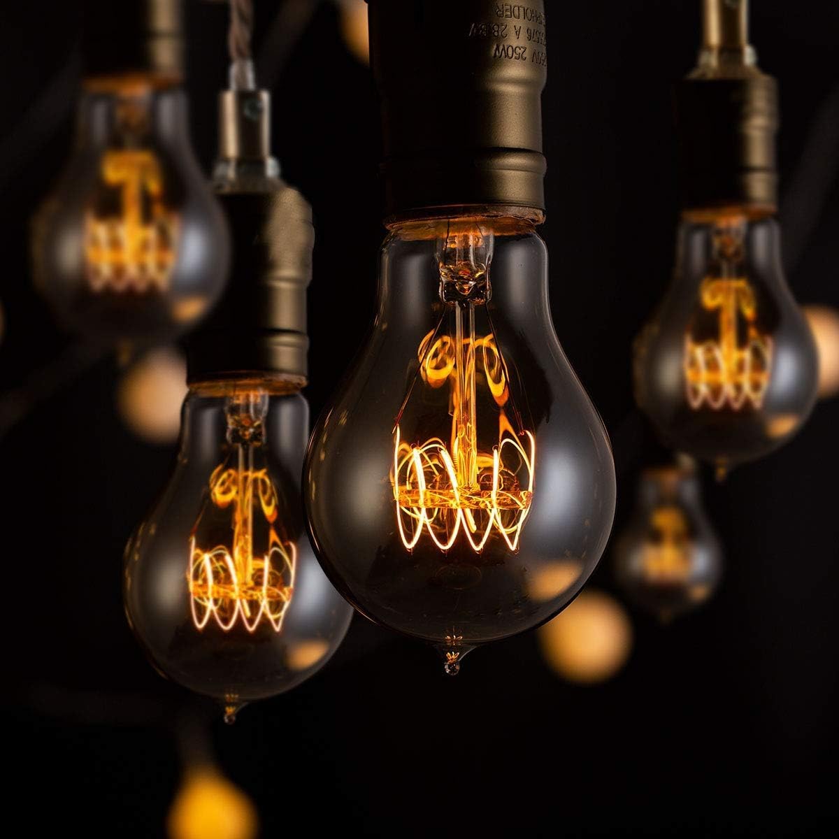 Sevici Edison Bulbs, A19 Bulbs 6 Pack, Dimmable 120V 40W Vintage Amber Glass, 240 Lumens E26 Base, Retro StyleIncandescent Bulbs, 2200K Warm Yellow Light, for Home Office Desk Lamp Stand