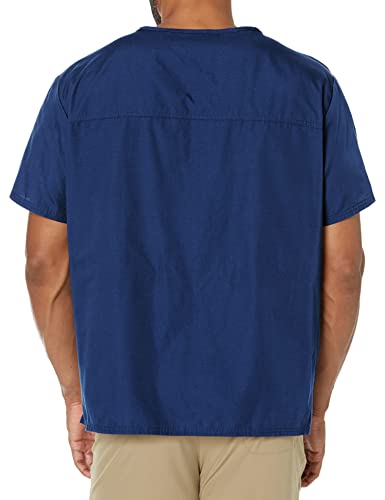 Cherokee V-Neck Men's Scrub Top with Chest Pocket, Durable, Fade Resistant and Easy Care 4789, L, Navy