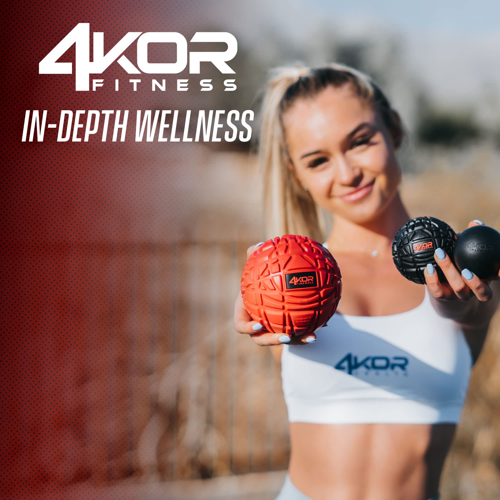 4KOR Massage Ball Set - Trigger Point Ball - Muscle Relief for Back, Neck, Shoulder, Foot Pain - Fitness Orb Massage Balls - Physical Therapy for Deep Tissue Myofascial Release - Roller Ball Tools