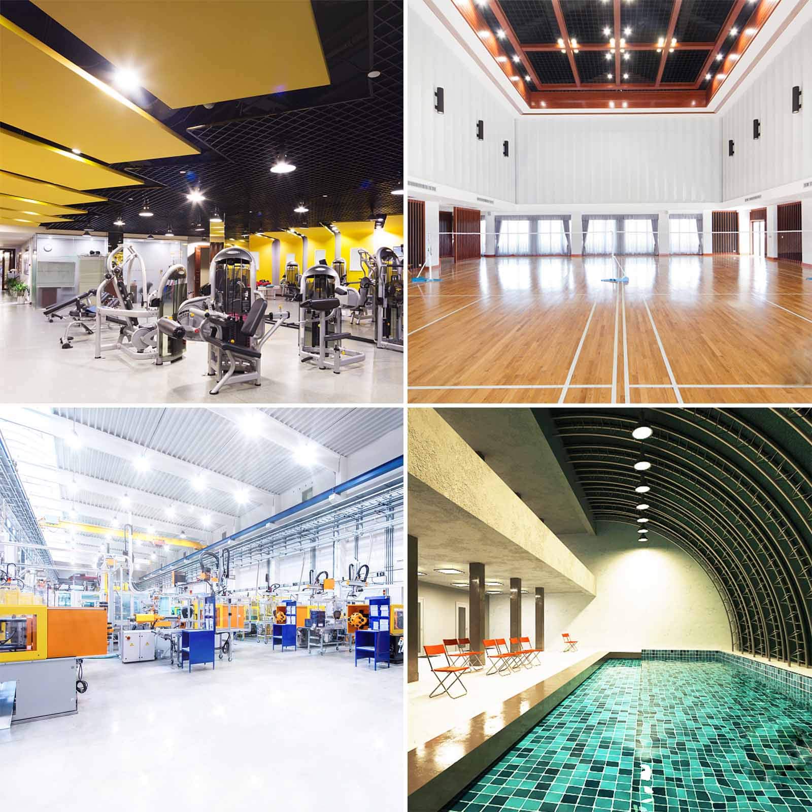 LED UFO High Bay Light, 150W 21,000LM Daylight 5000K Shop Light Fixture, IP65 Waterproof 600W HID Equiv. with Hanging Hook and Safe Rope, Commercial Grade Lighting for Warehouse, Workshop-by BRILLIRARE, UFO-150W, Grey