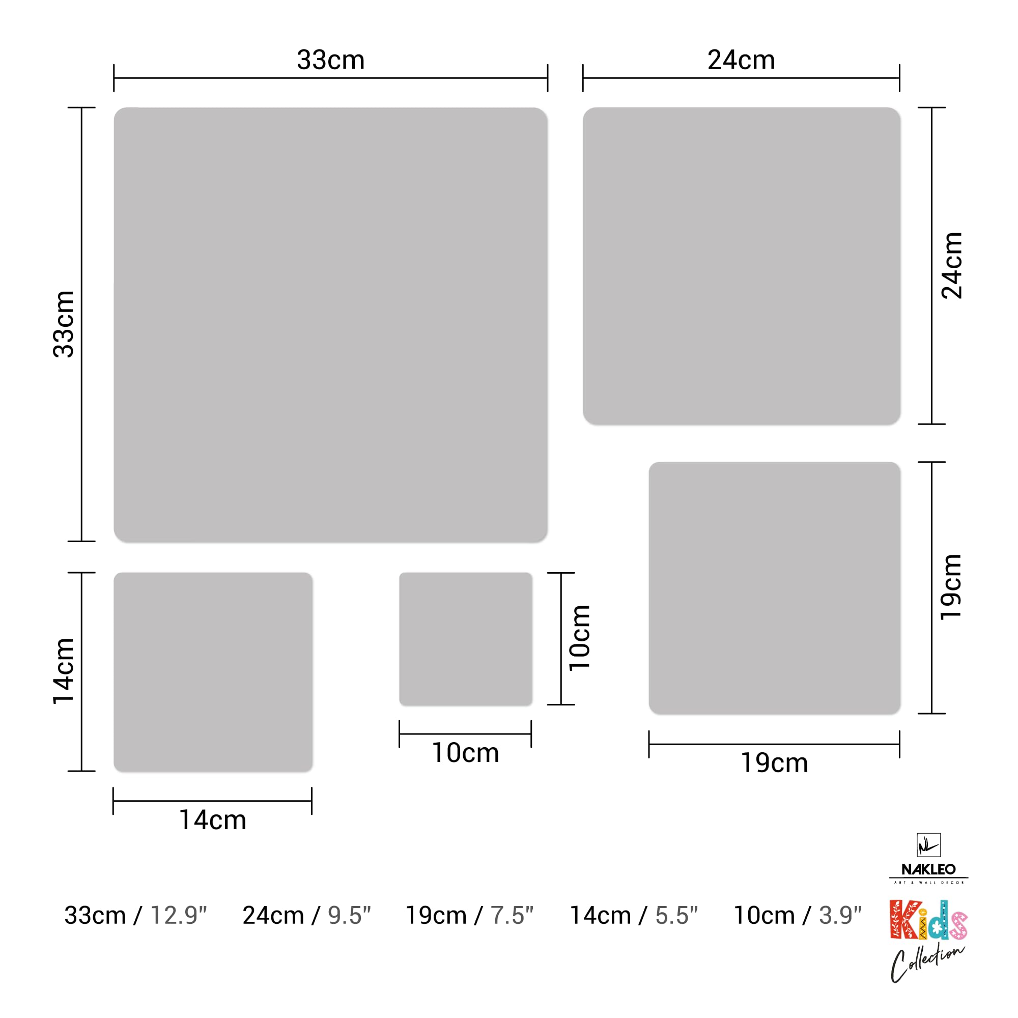 NAKLEO 5 pcs Reusable Plastic Stencils - Cloud Cloudlet Nimbus - 13.4" to 3.5" - Pattern Children Kids Painting Template Room Decor - Craft DIY Wall Furniture