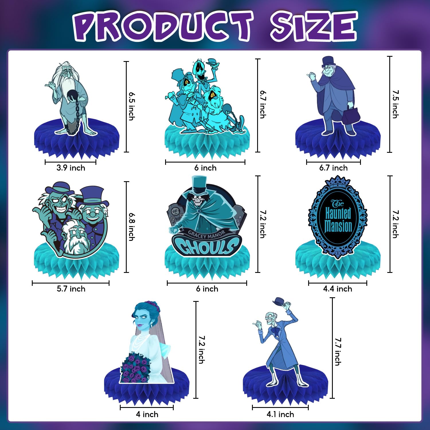 8pcs Birthday Party Decorations Table Centerpiece, Halloween Party Decorations Blue Green Ghost Halloween Honeycomb Centerpieces for Halloween Party