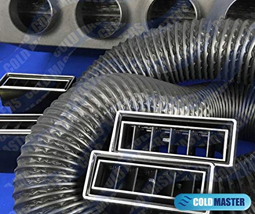A/C KIT UNIVERSAL UNDER DASH EVAPORATOR HD KIT AIR CONDITIONER 12V 450A-000LR-C CHROME RECTANGULAR LOUVERS