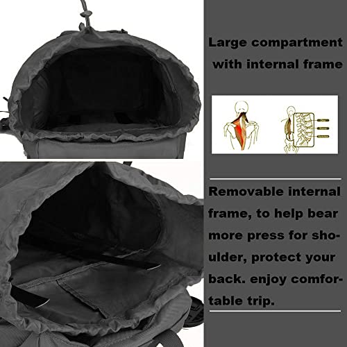 4land Big Camping Backpack for Men, Extra Large Hiking Backpack for Travel, 60L70L85L Oversized Waterproof Military Rucksack