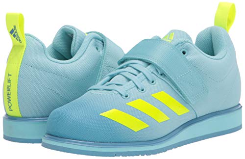 adidas Women's Powerlift 4 Cross Trainer, Hazy Sky/Solar Yellow/Hazy Blue, 9.5