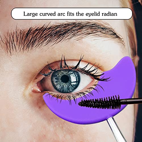 4Pcs Mascara Shield Applicator Guard Shields,Lash Shield for Applying Lashes Eyeshadow Guard, Silicone Reusable Eyes Makeup Tool, Prevent Makeup Residue(Transparent, Pink, Purple, Green)