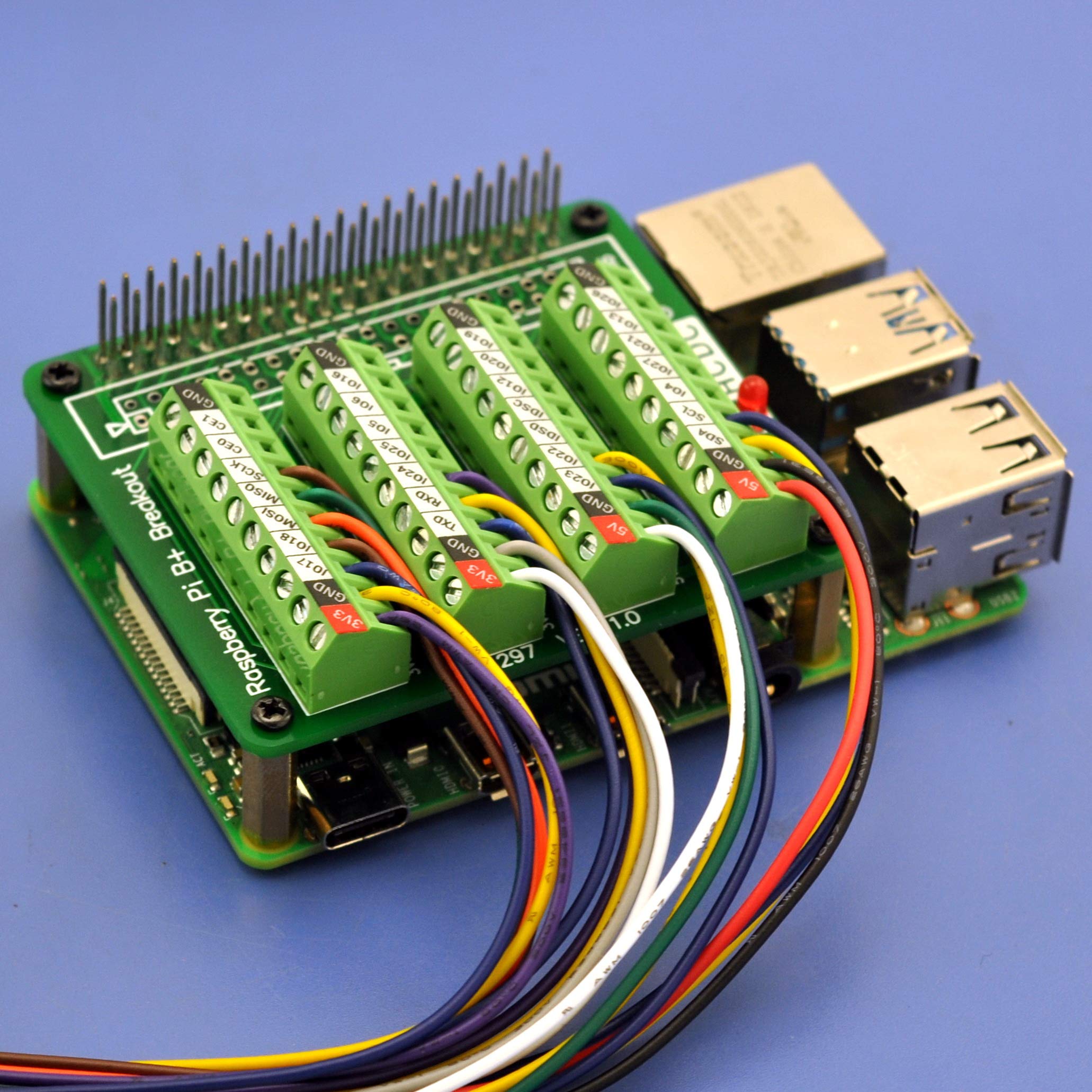 RPi GPIO Terminal Block Breakout Board HAT, for Raspberry Pi