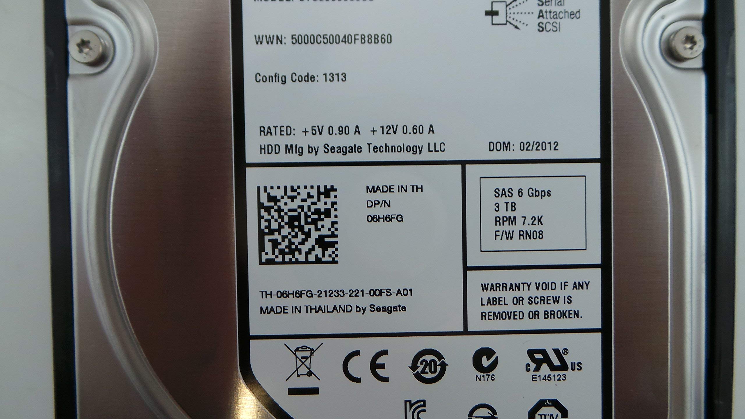Dell 6H6FG EQUALLOGIC 3TB NL SAS 3.5-9SM260-157 (Renewed)