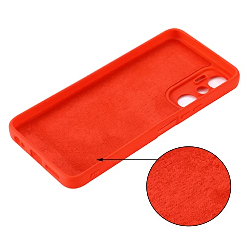 Case for Infinix Hot 20, Liquid Silicone Protective Phone Case for Infinix Hot 20 with Silicone Lanyard, Slim Thin Soft Shockproof Cover for Infinix Hot 20 Silicone Case Red