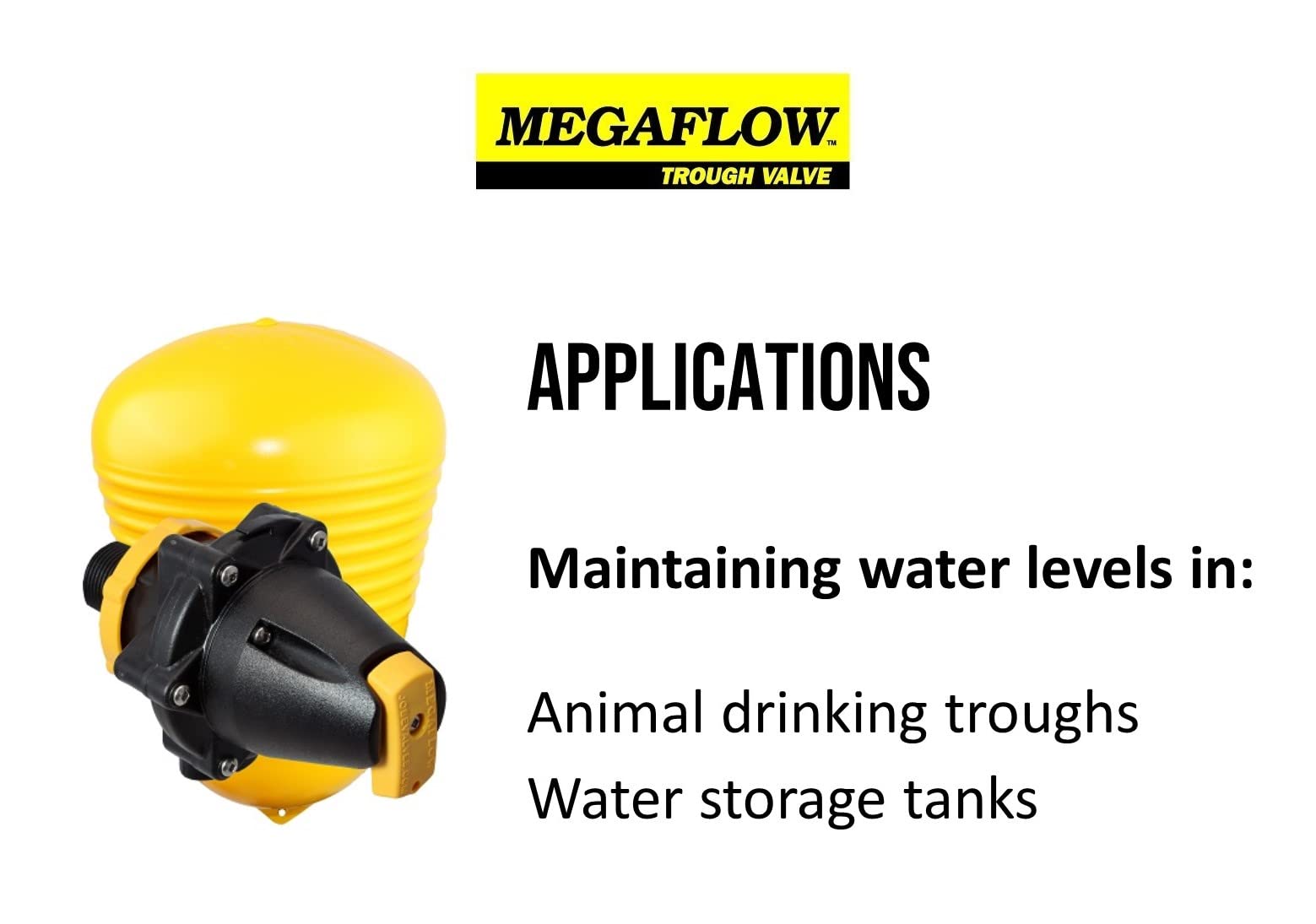 Jobe Valves Megaflow Valve with Short Tail, 3/4", Yellow/Black (Does NOT have Nut and Washer)