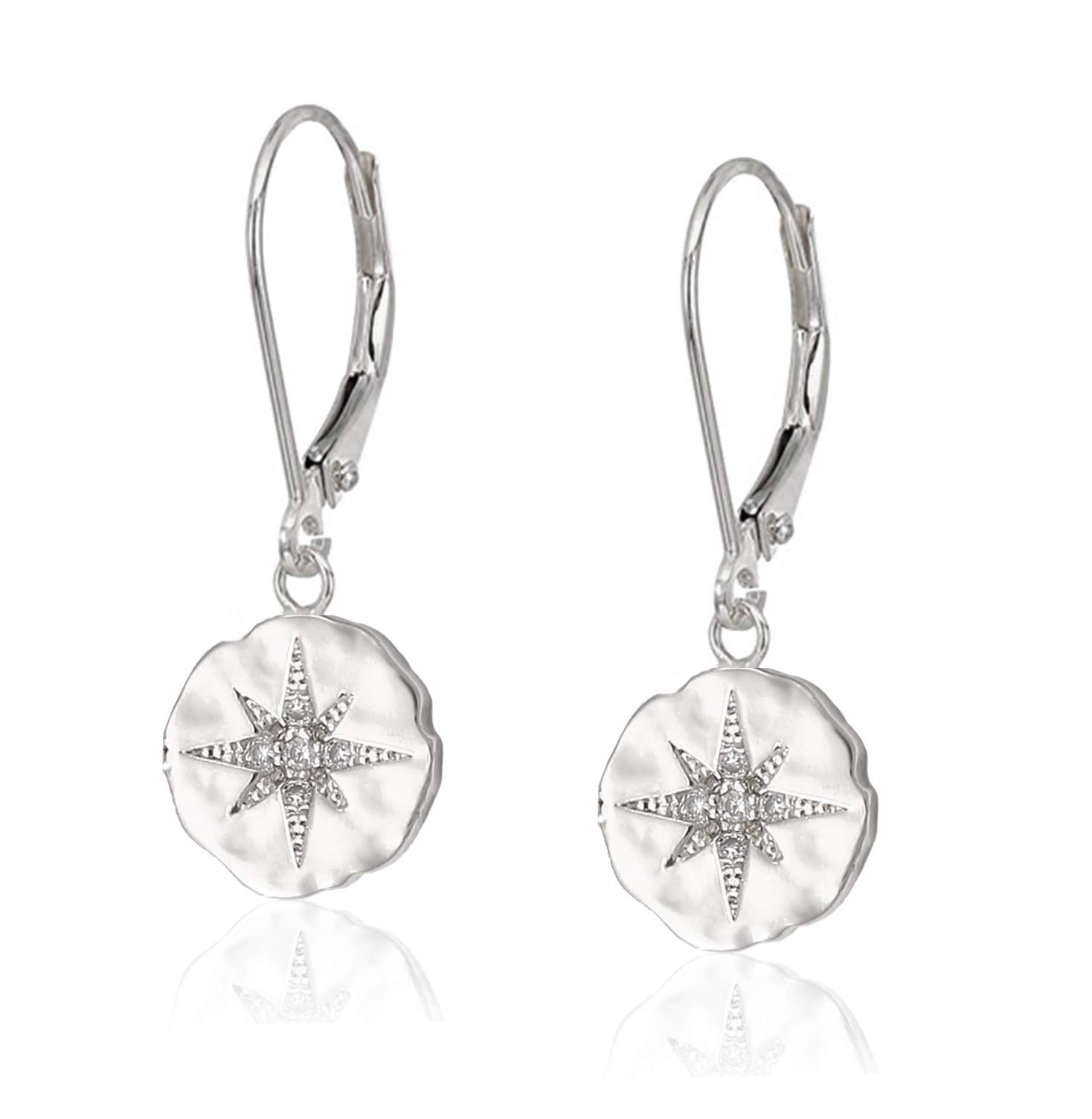 A Charmed Impression • Retirement Gift for Women • Enjoy the Next Chapter • Diamond Starburst Earrings • Congratulations • You'll be Missed • Be Proud of the Difference You Have Made Sterling Silver