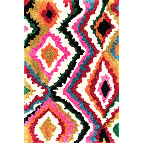 nuLOOM Handmade Carnival Abbey Shaggy Area Rug, 6' x 9', Multi