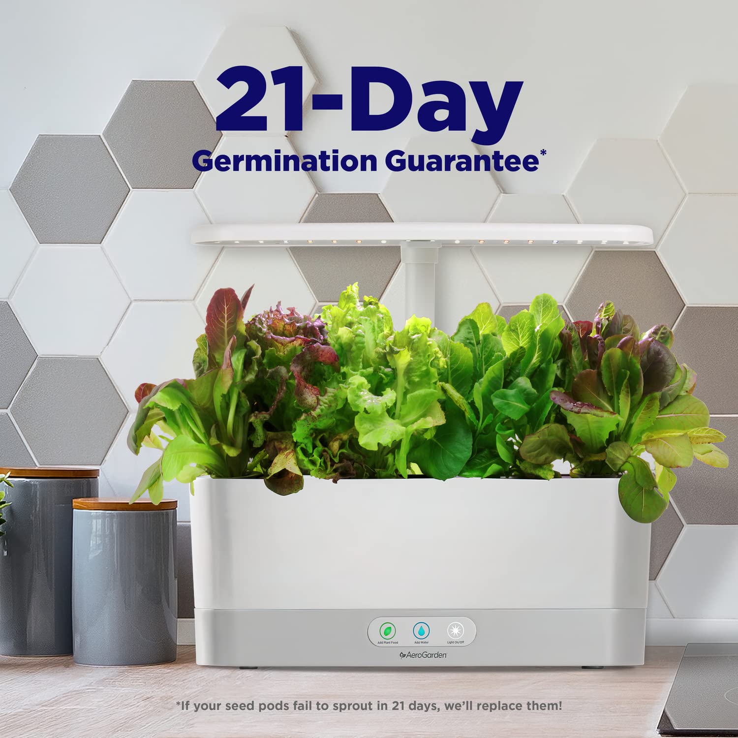 AeroGarden Harvest Slim Indoor Garden Hydroponic System with LED Grow Light and Herb Kit, Holds Up to 6 Pods, White