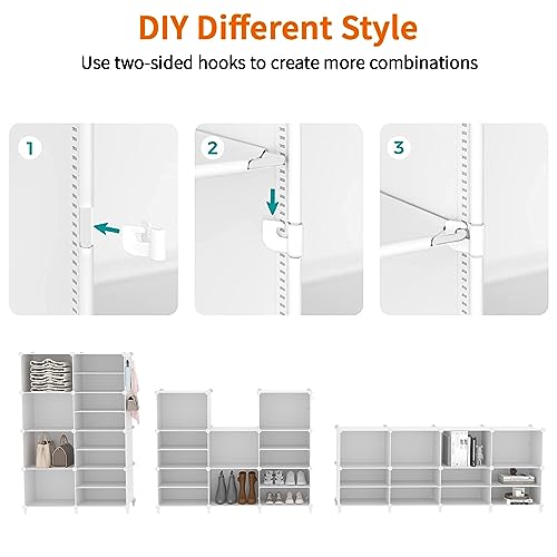 AWTATOS Shoe Rack, 8 Tier Shoe Storage Cabinet with Door, 32 Pair Shoe Organizer Shelves for Closet Hallway Bedroom Entryway, White